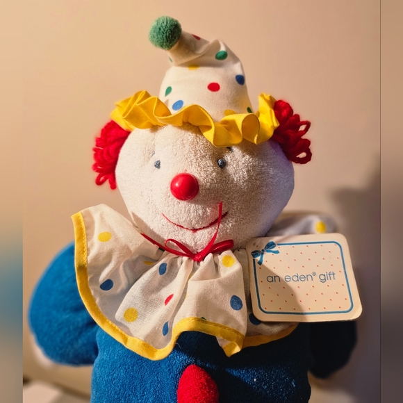Eden | Toys | Nwt Eden Plush Clown Vintage Blue Terry Cloth Polka Dot ...